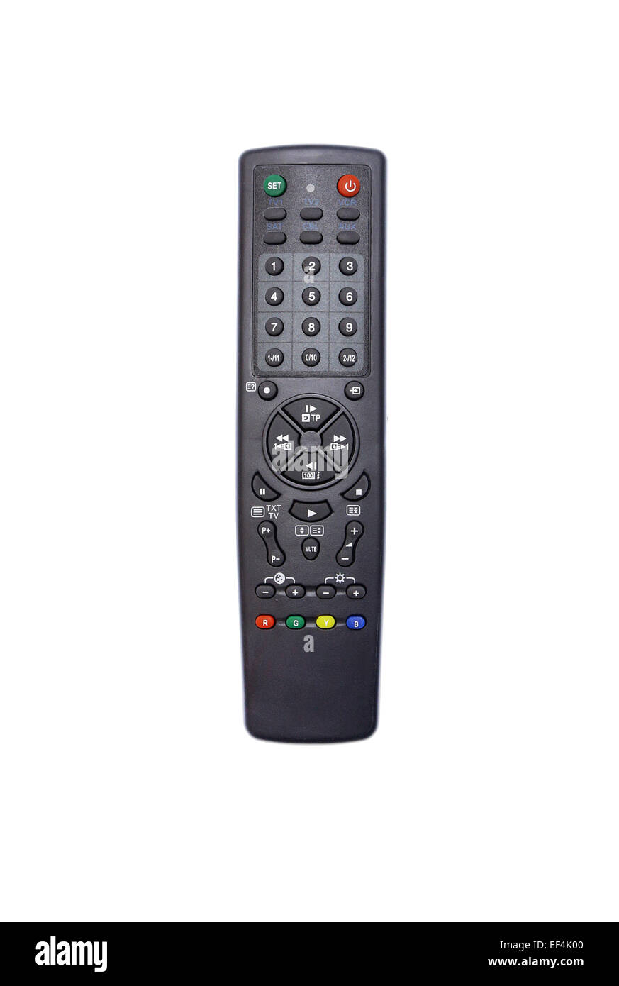 new universal remote control on white background Stock Photo - Alamy