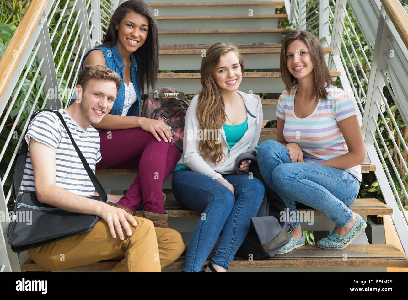 Girl students stairs hi-res stock photography and images - Alamy
