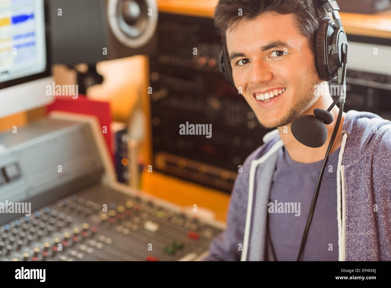 Portrait university student mixing audio hi-res stock photography and ...