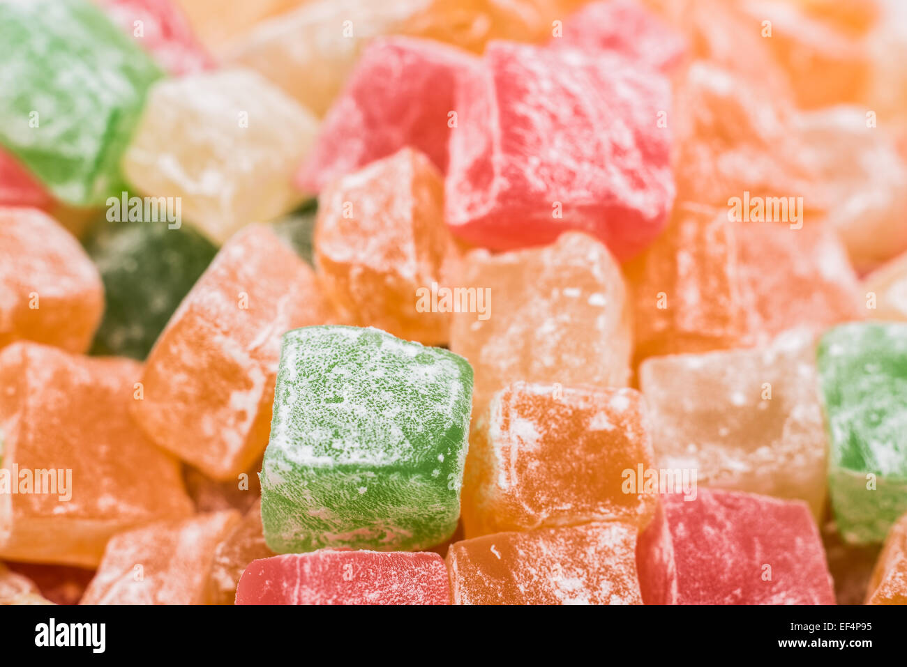 Turkish Delight Sweets With Powdered Sugar Close Up Stock Photo - Alamy