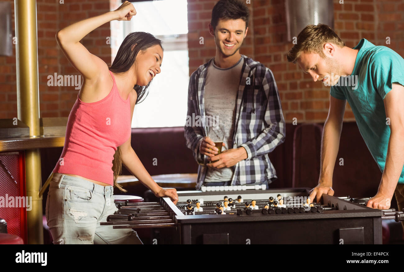 Happy excited friends playing hi-res stock photography and images - Alamy