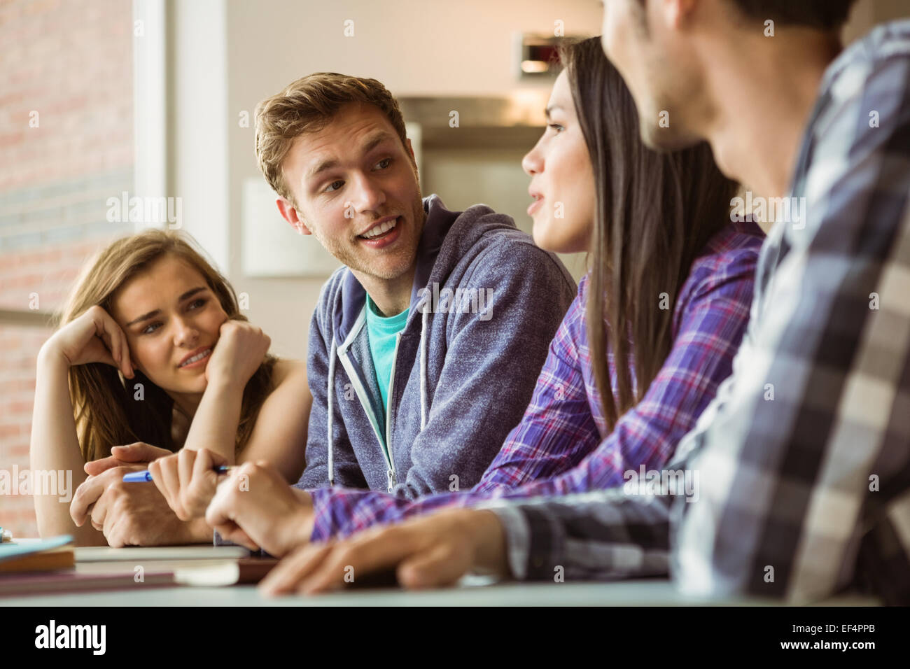 Male female talking students hi-res stock photography and images - Alamy