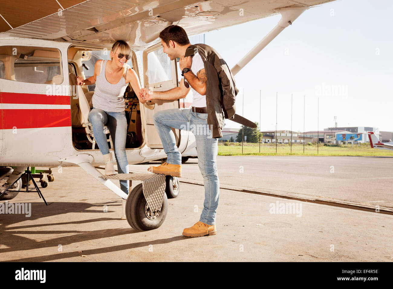 Hand start airplane hi-res stock photography and images - Alamy