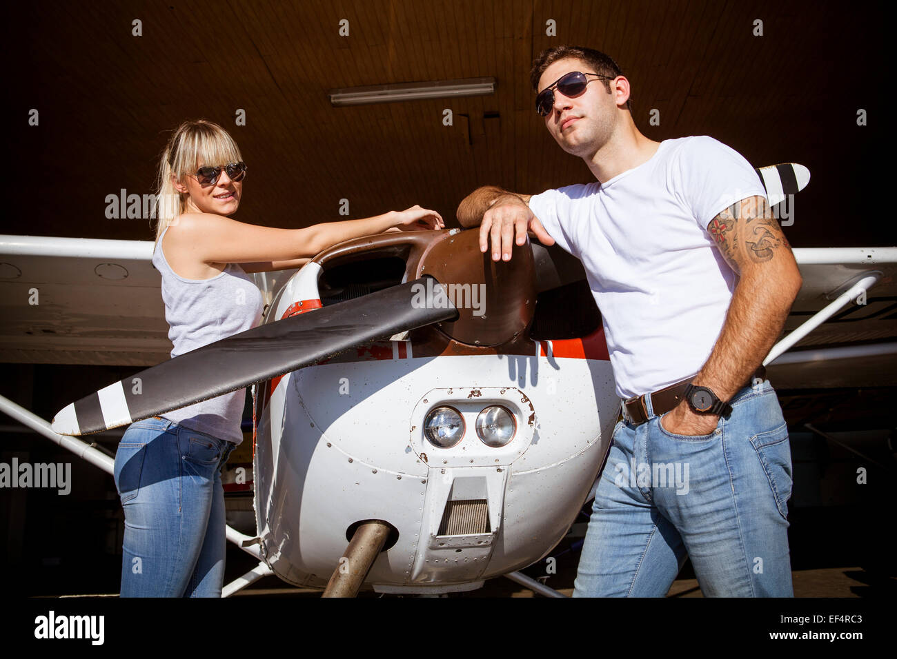 Airplane Couple High Resolution Stock Photography and Images - Alamy