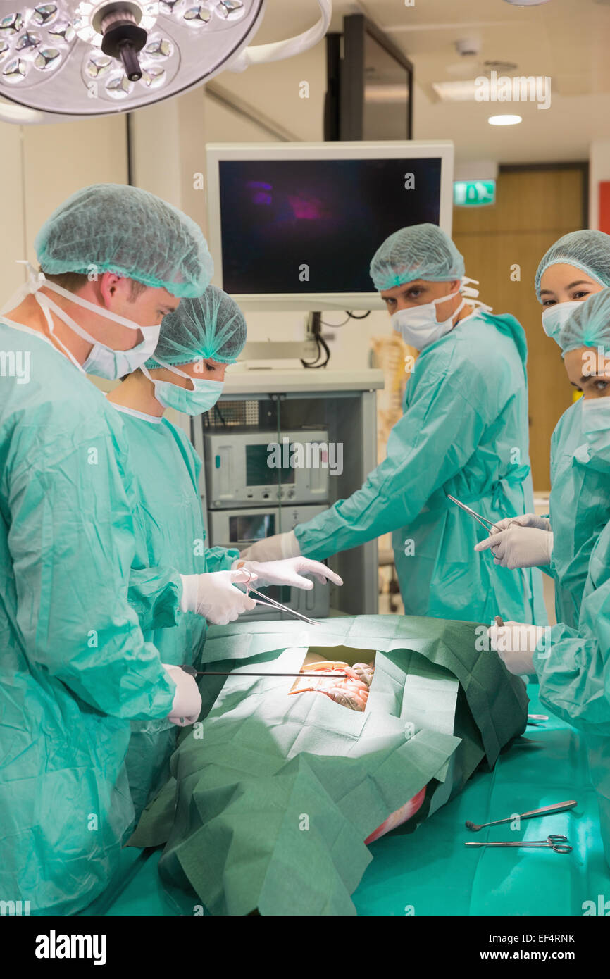 Medical students practicing surgery on model Stock Photo - Alamy