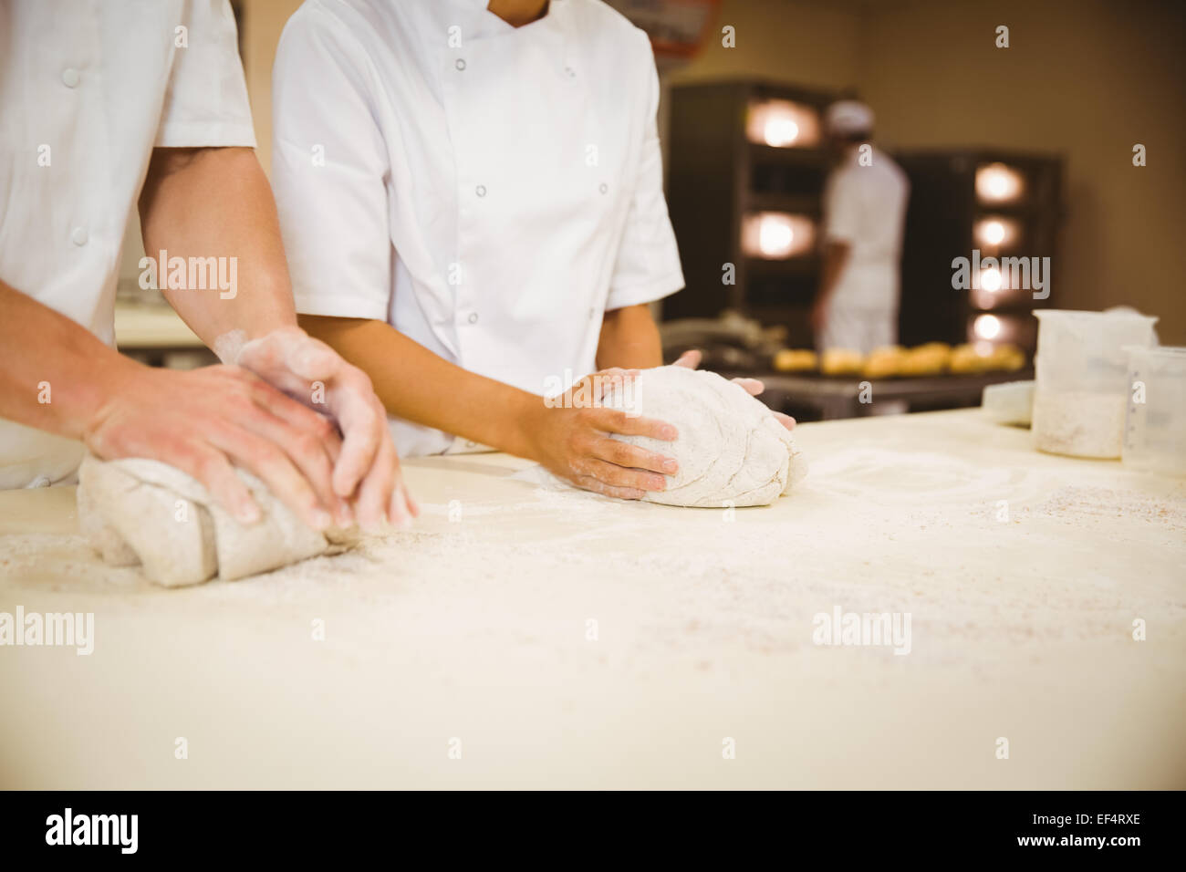 Woman kneading fresh dough hi-res stock photography and images - Alamy
