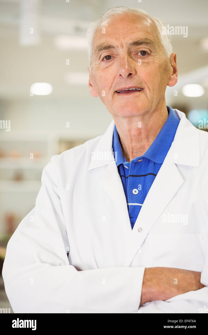 Senior scientist looking at camera Stock Photo - Alamy