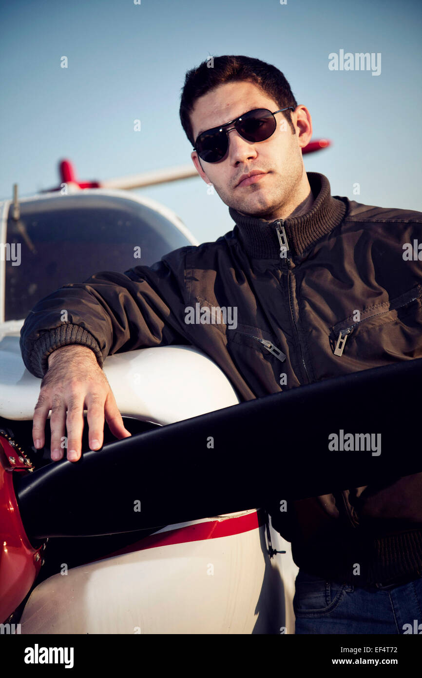 Airplane pilot portrait hi-res stock photography and images - Alamy