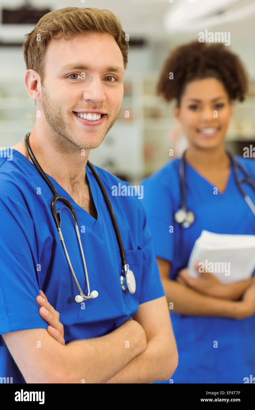 Young medical students smiling at the camera Stock Photo - Alamy