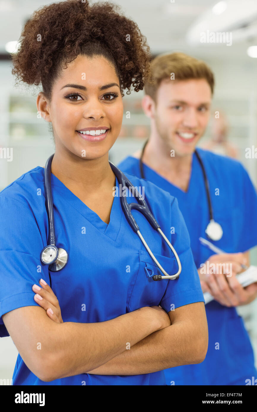 Young medical students smiling at the camera Stock Photo - Alamy
