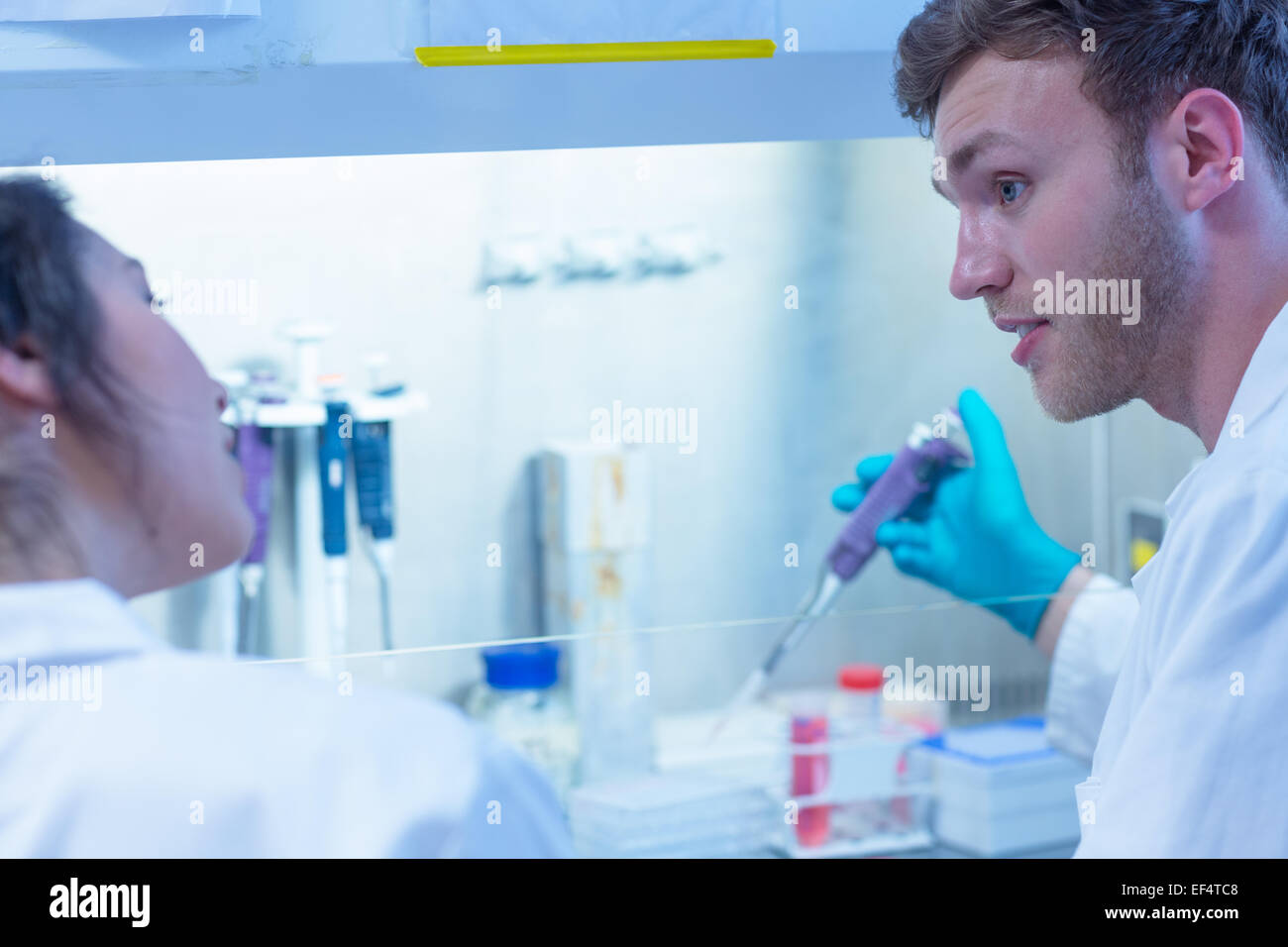 Science student using pipette in the lab Stock Photo - Alamy