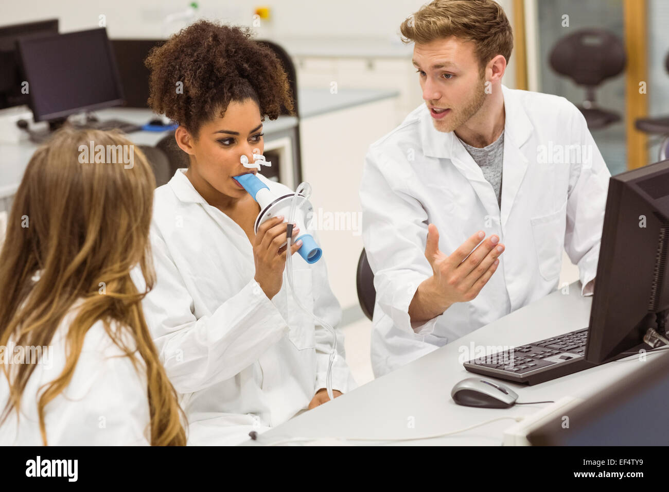 Medical students working together in the lab Stock Photo - Alamy