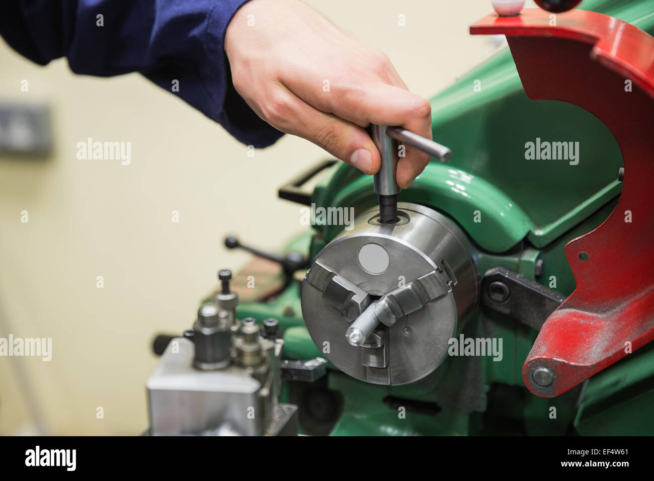 Engineering student using heavy machinery Stock Photo - Alamy