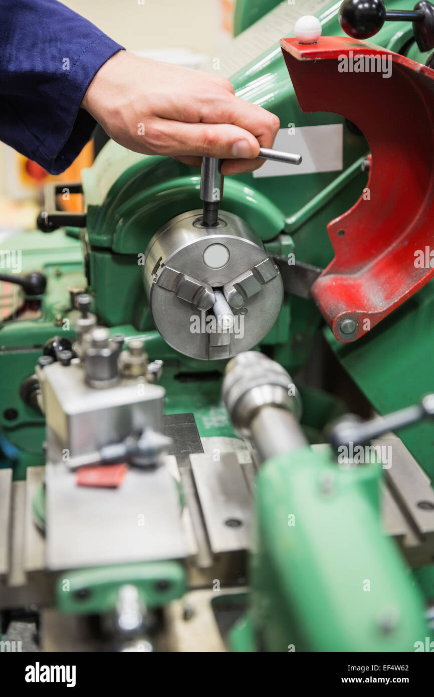 Engineering student using heavy machinery Stock Photo - Alamy