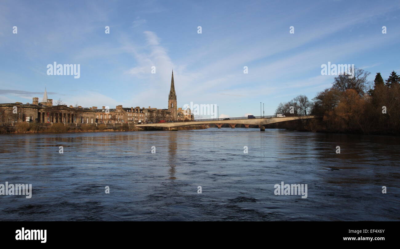 Perth waterfront and River Tay Scotland January 2015 Stock Photo - Alamy