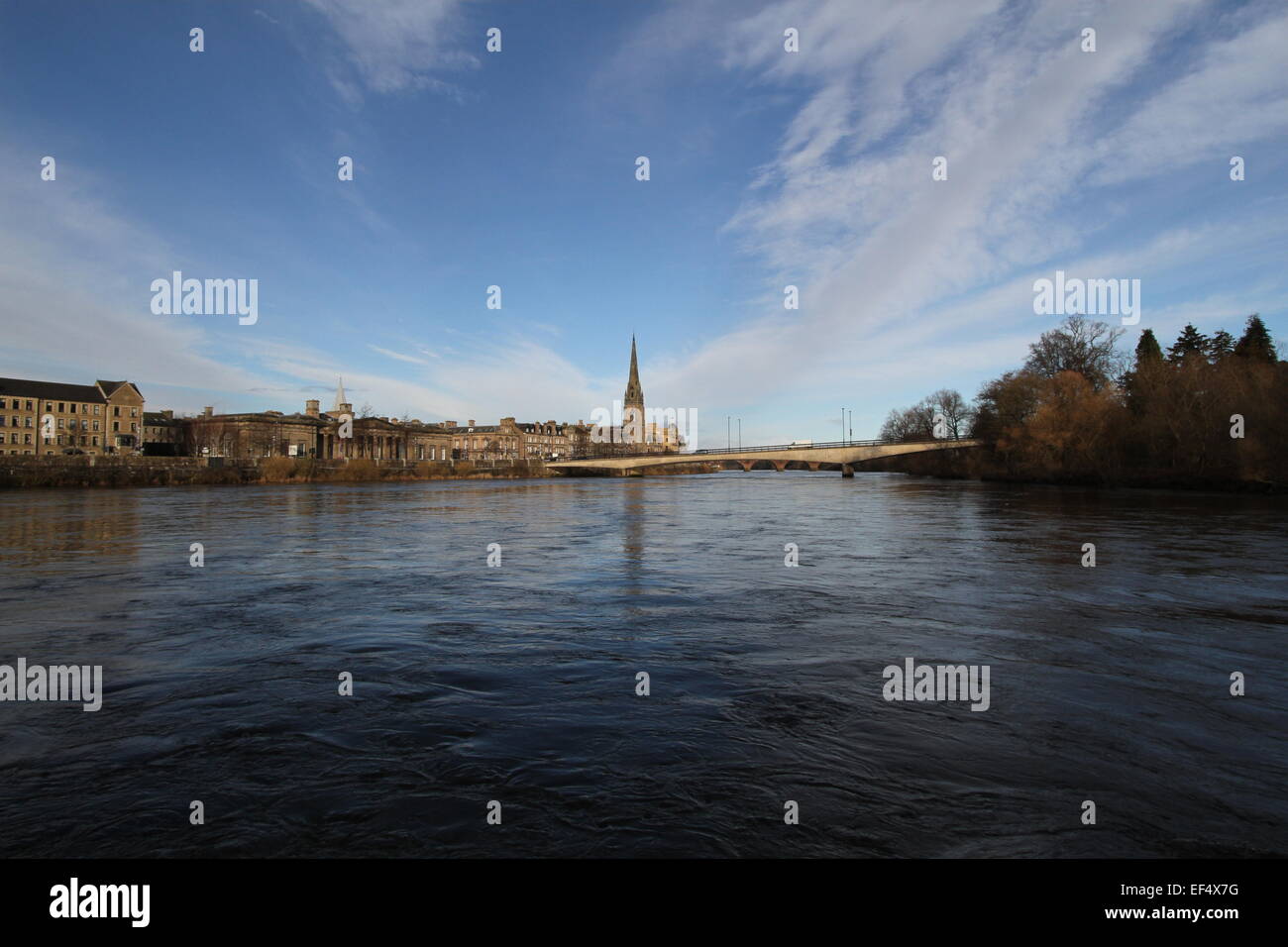 Perth waterfront and River Tay Scotland January 2015 Stock Photo - Alamy