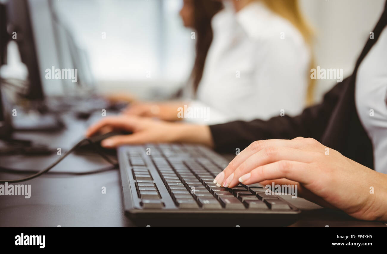 Close up of a businesswoman typing on keyboard Stock Photo - Alamy