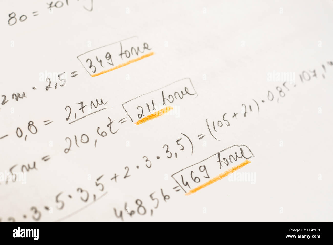 School Notebook With Handwritten Algebra Equations Stock Photo - Alamy