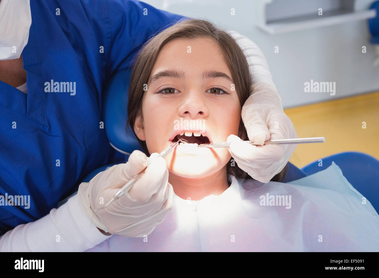 Scared young patient in dental examination Stock Photo - Alamy
