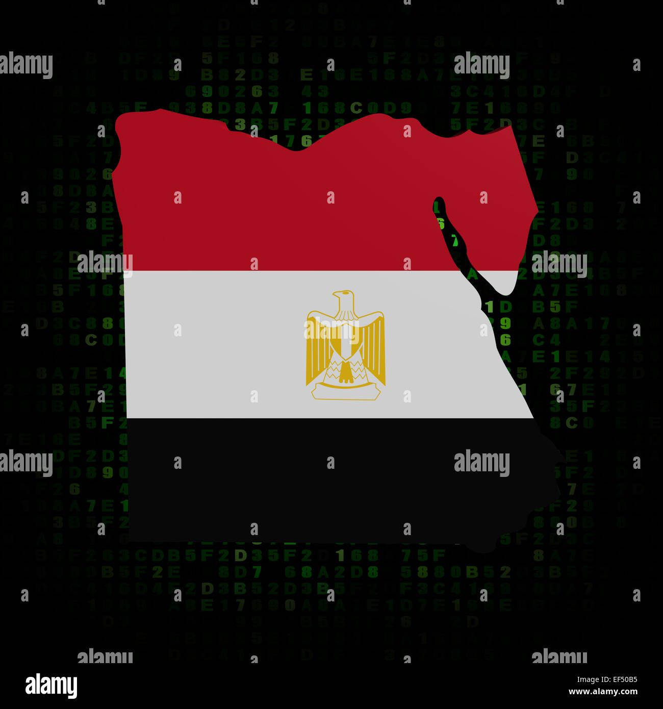 Egypt map flag on hex code illustration Stock Photo - Alamy