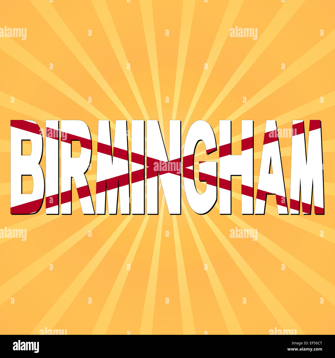 Birmingham flag text with sunburst illustration Stock Photo - Alamy