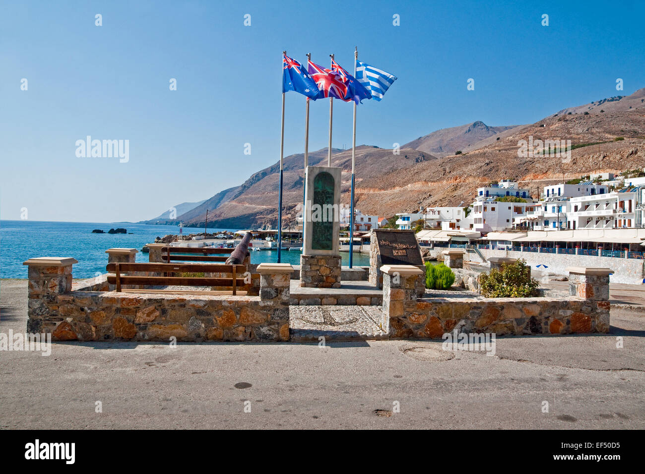 Memorial at Sfakia, Crete, to the Greek, British, Australian and New ...