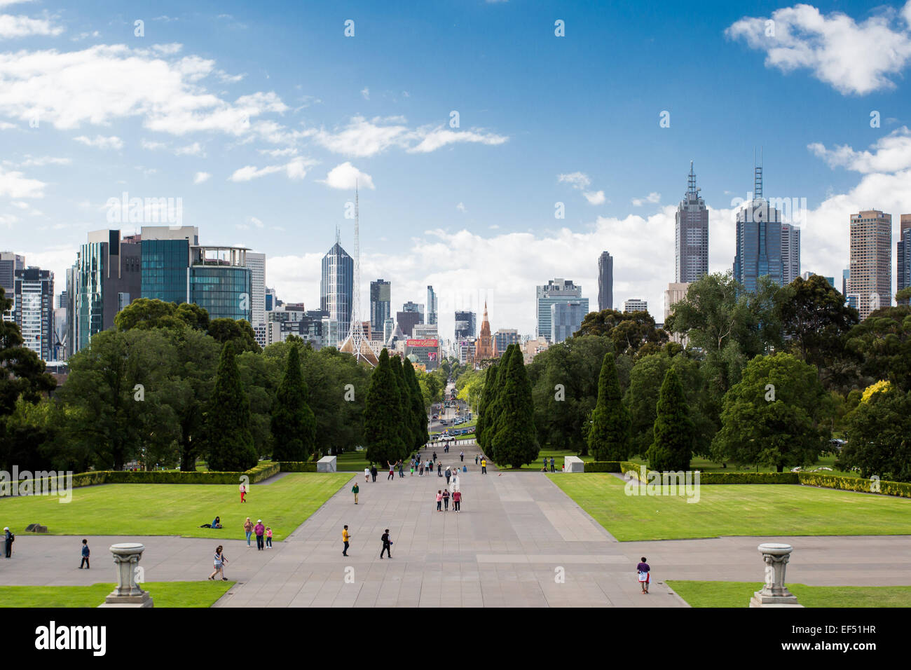 Melbourne, Australia - January 26 - Melbourne's skyline from the Shrine ...