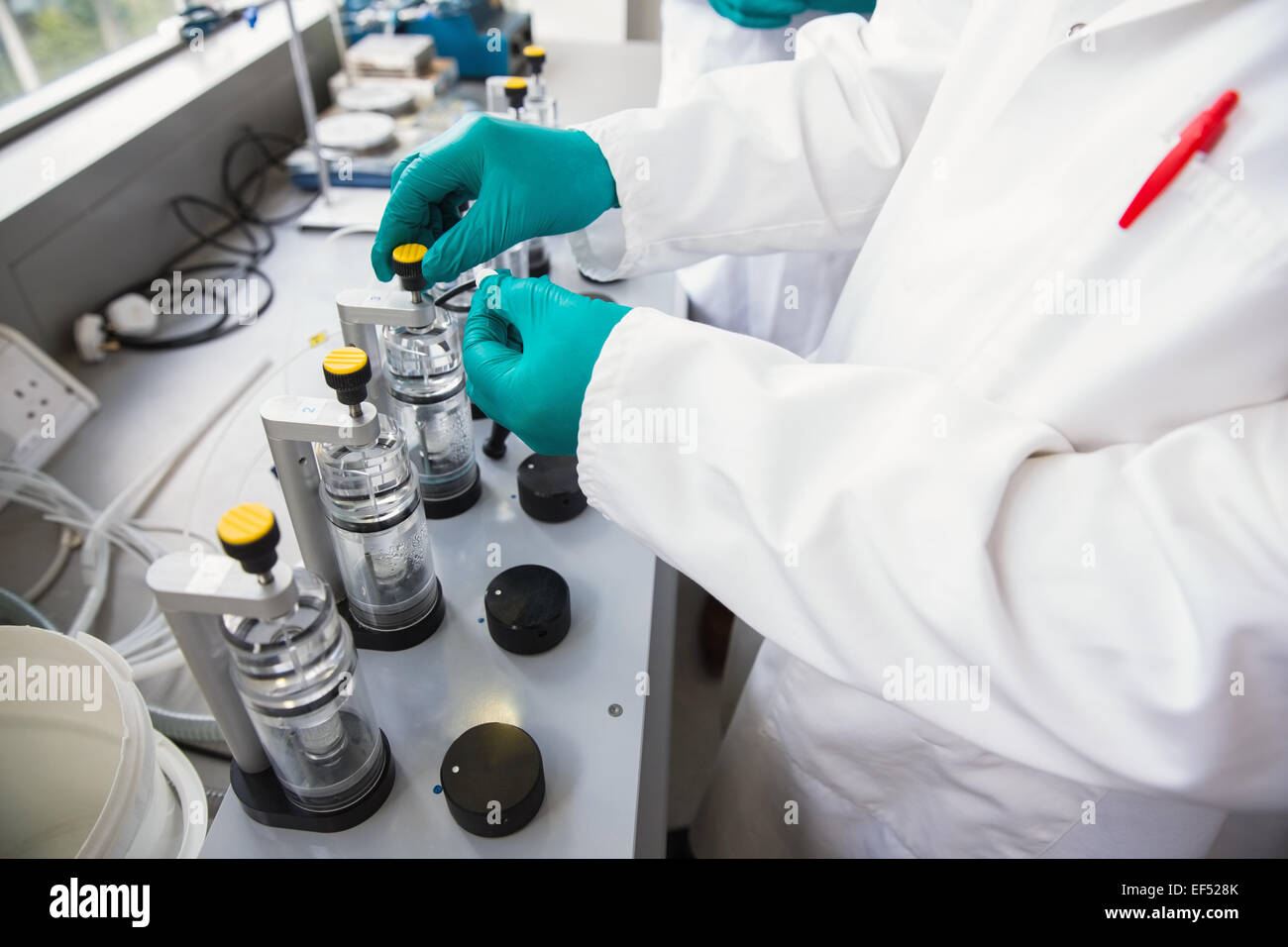 Team of scientists working together Stock Photo - Alamy