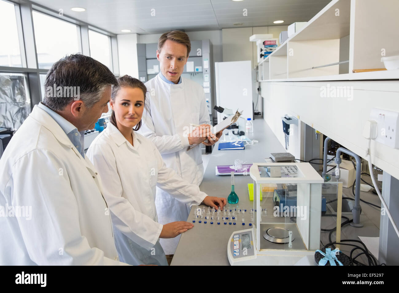 Team of scientists working together Stock Photo - Alamy