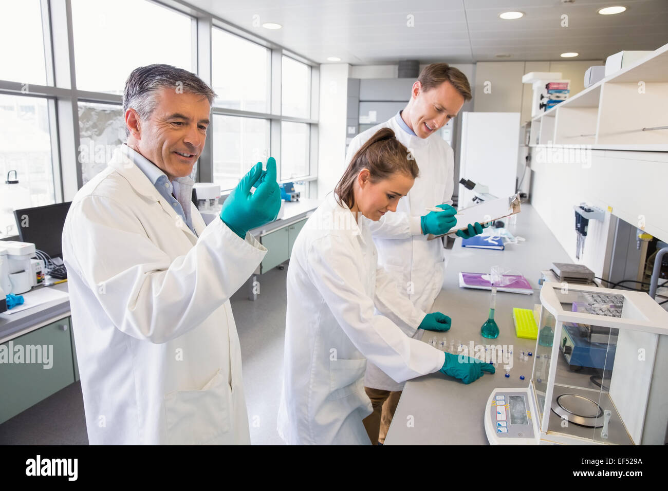 Team of scientists working together Stock Photo - Alamy