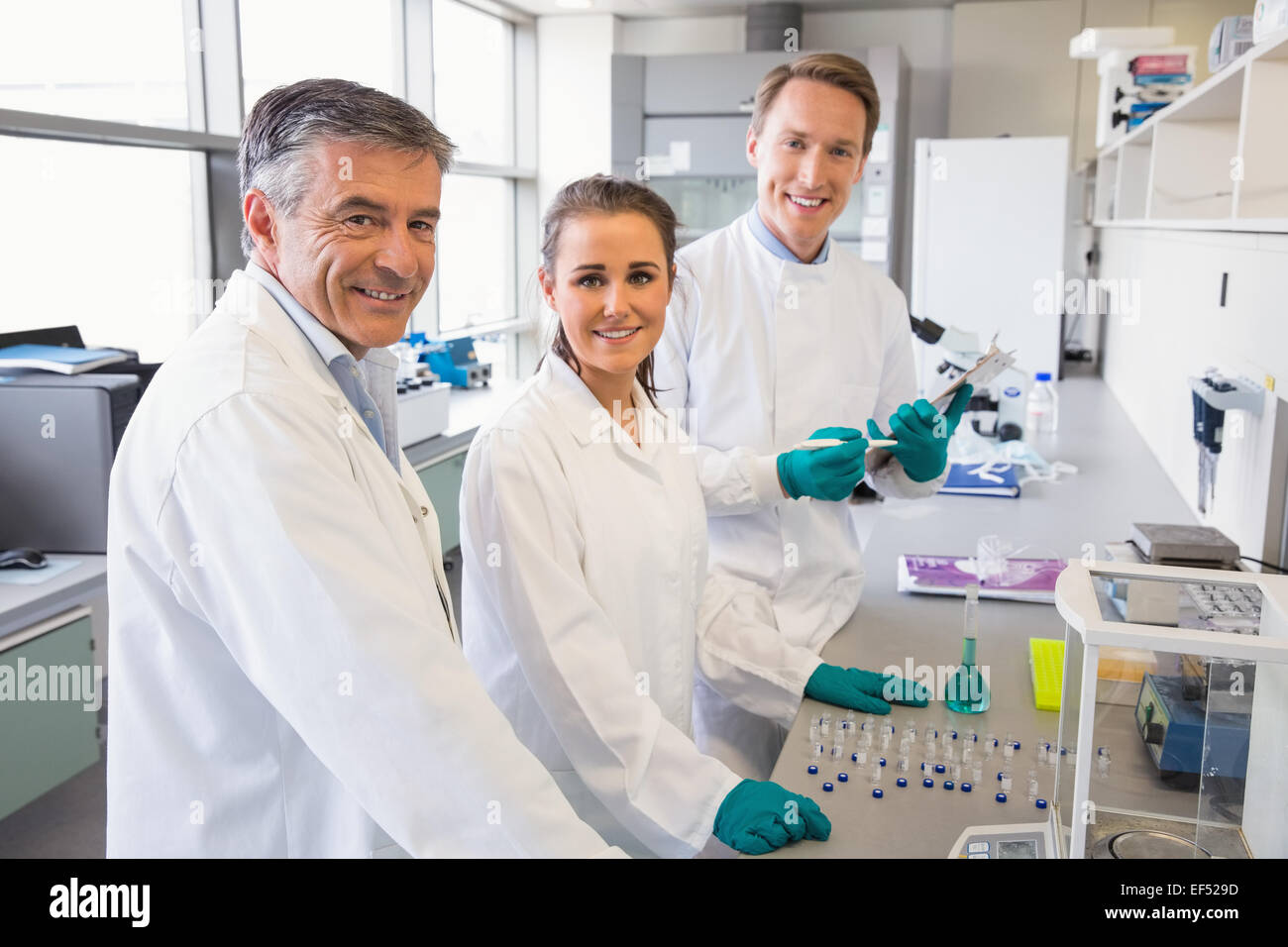 Team of scientists working together Stock Photo - Alamy