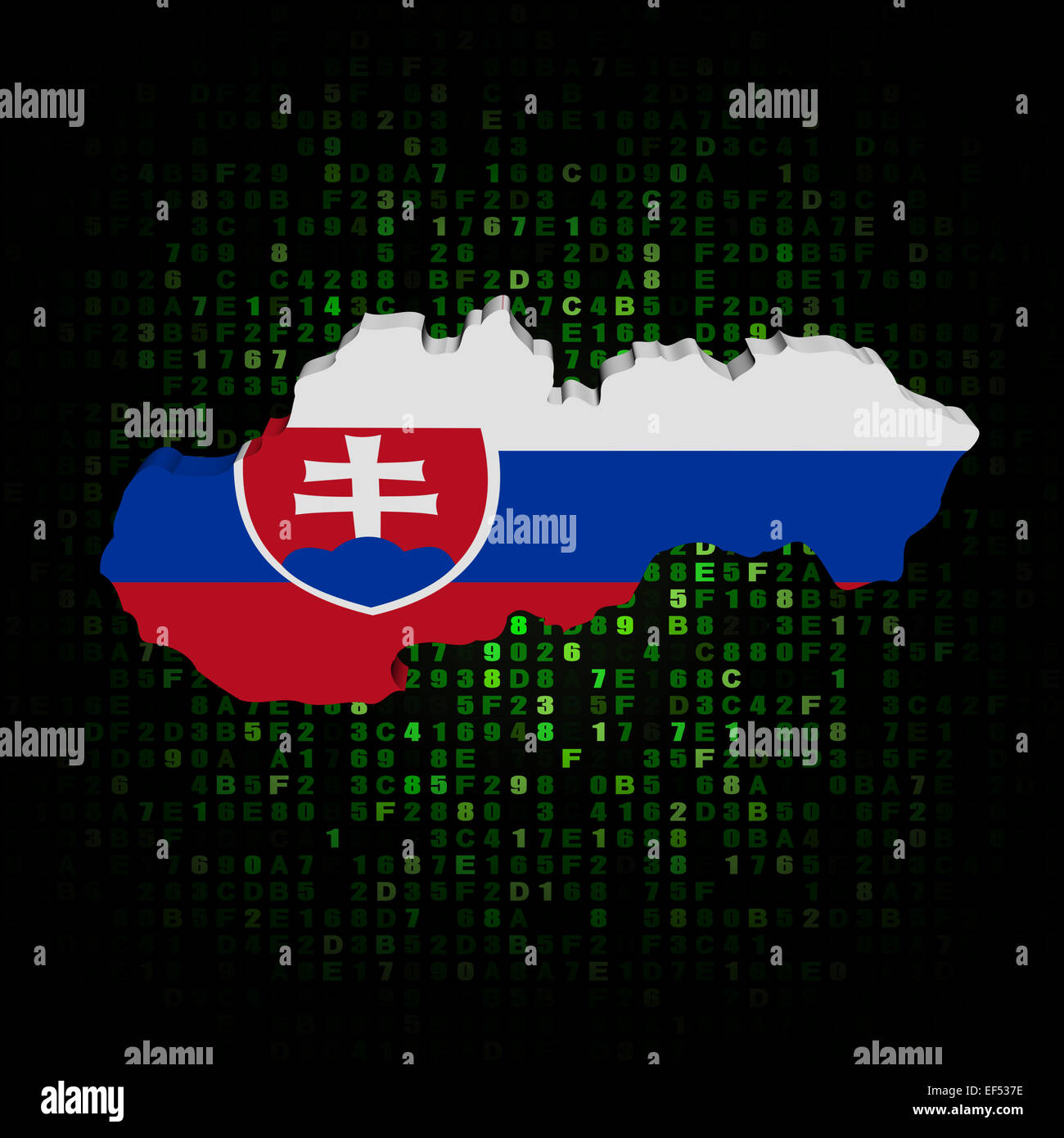 Slovakia map flag on hex code illustration Stock Photo - Alamy