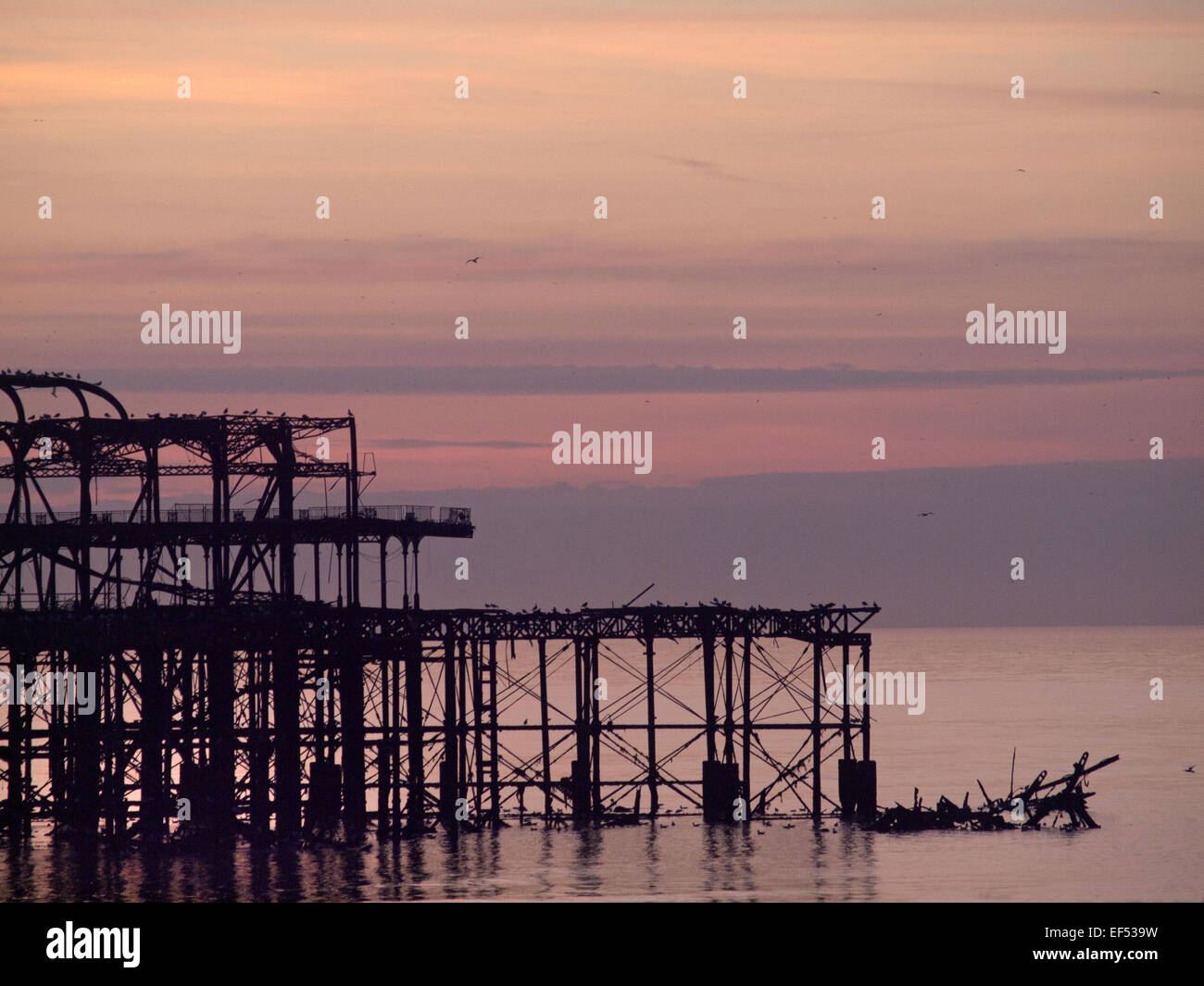 The rusting remains of the West Pier in Brighton Stock Photo - Alamy
