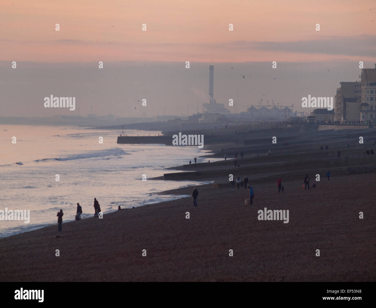 Late winter afternoon on the beach in Brighton Stock Photo - Alamy