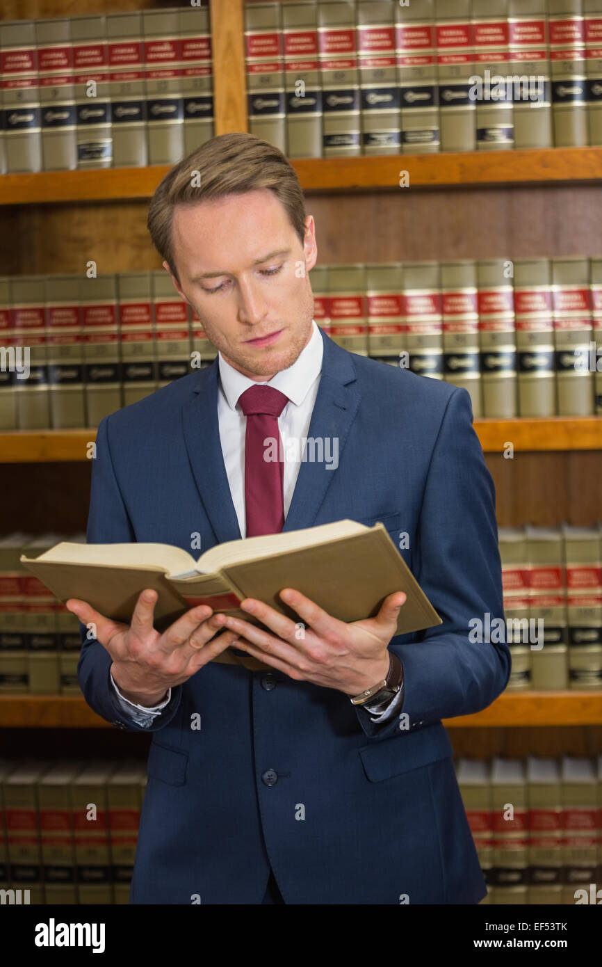 Lawyer reading in the law library Stock Photo - Alamy