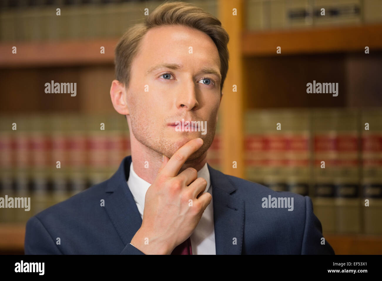 Handsome lawyer in the law library Stock Photo - Alamy
