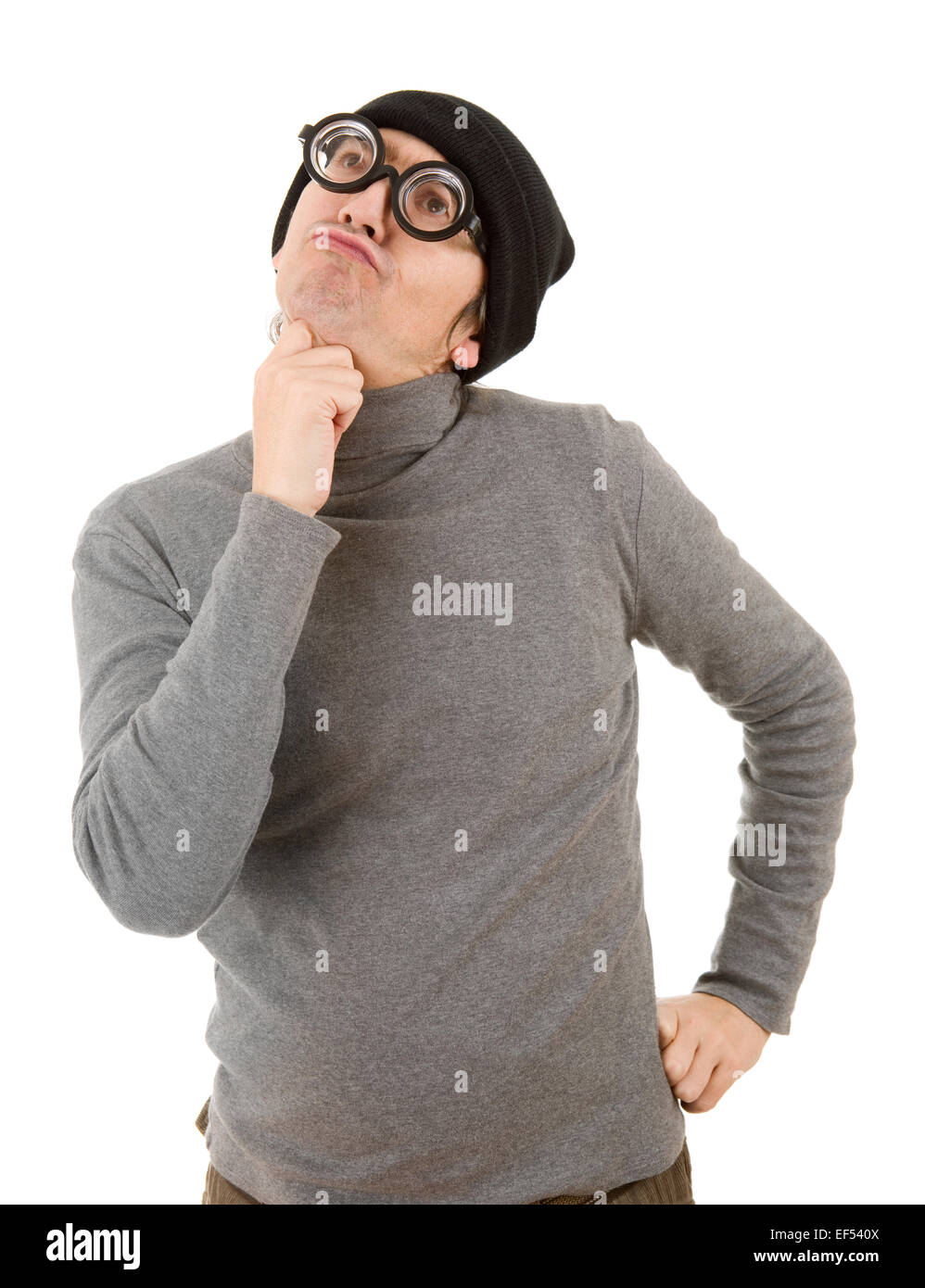 geek man isolated on white background Stock Photo - Alamy