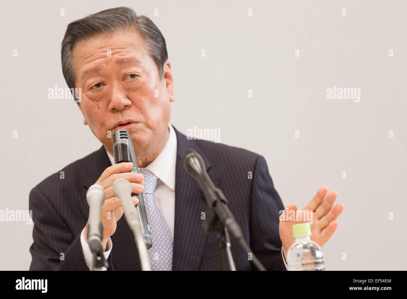 Ichiro Ozawa, January 27th 2015, Tokyo, Japan. Taro Yamamoto and Ichiro ...