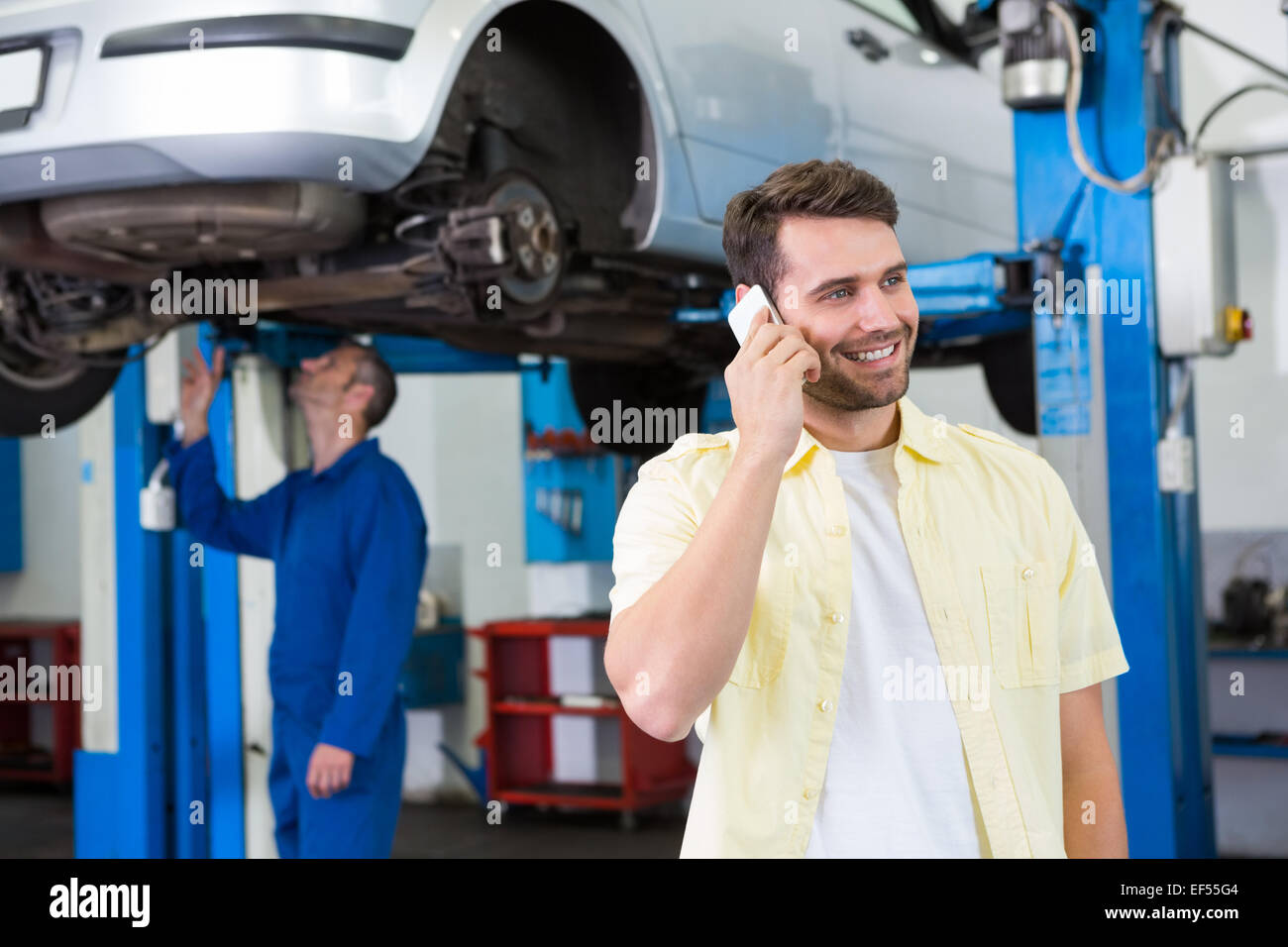 Customer making a phone call Stock Photo - Alamy