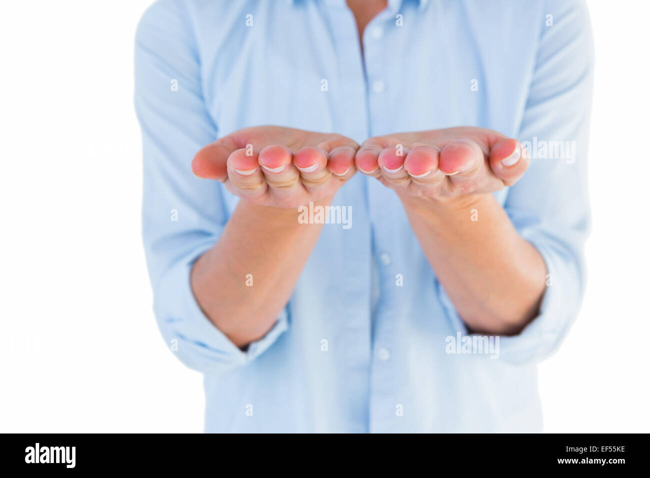 Womans hands presenting Stock Photo - Alamy