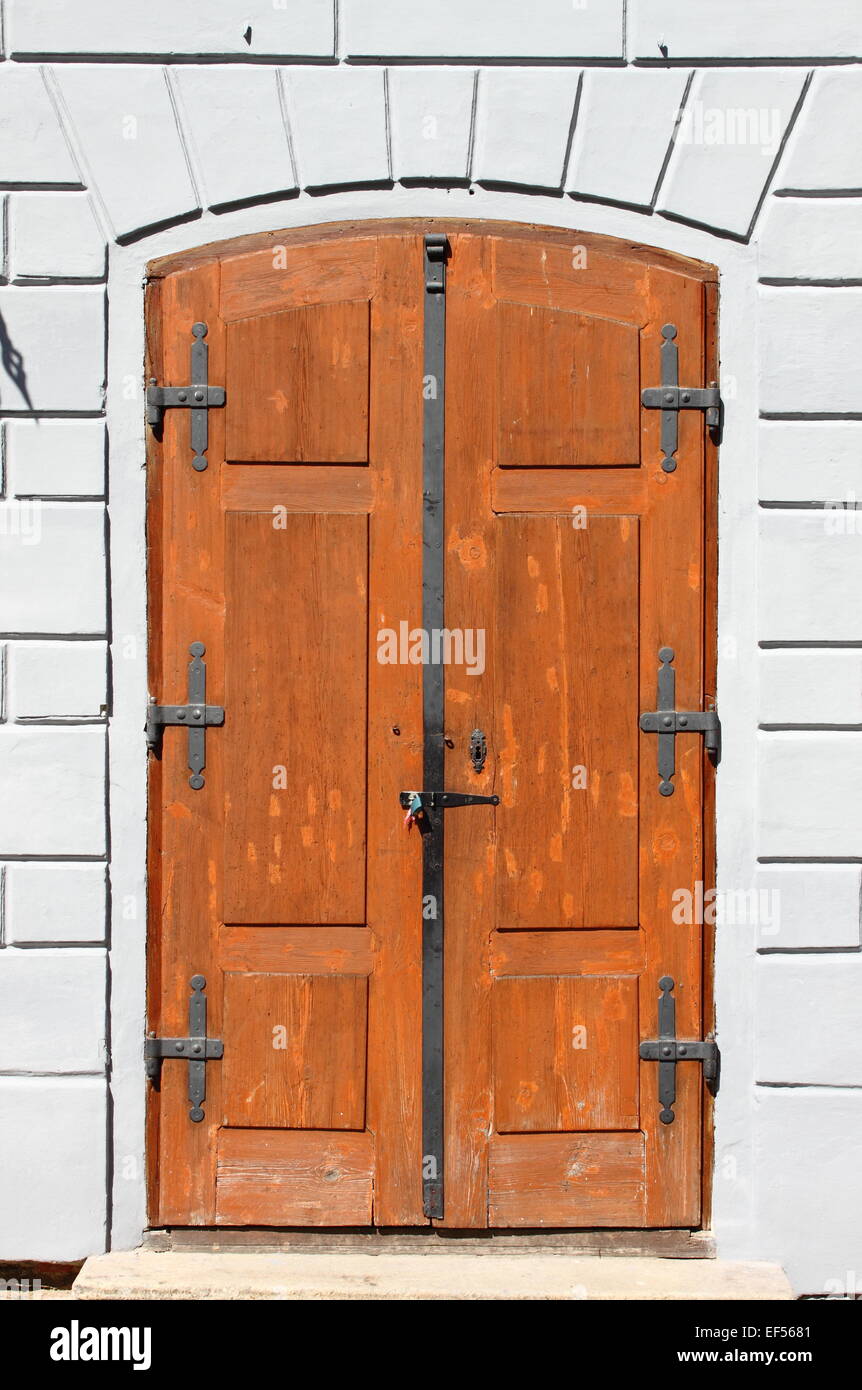 Medieval front door in the downtown of Prague, Czech Republic Stock ...
