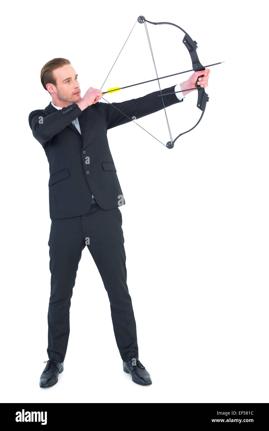 Shooting an arrow into a target Cut Out Stock Images & Pictures - Alamy