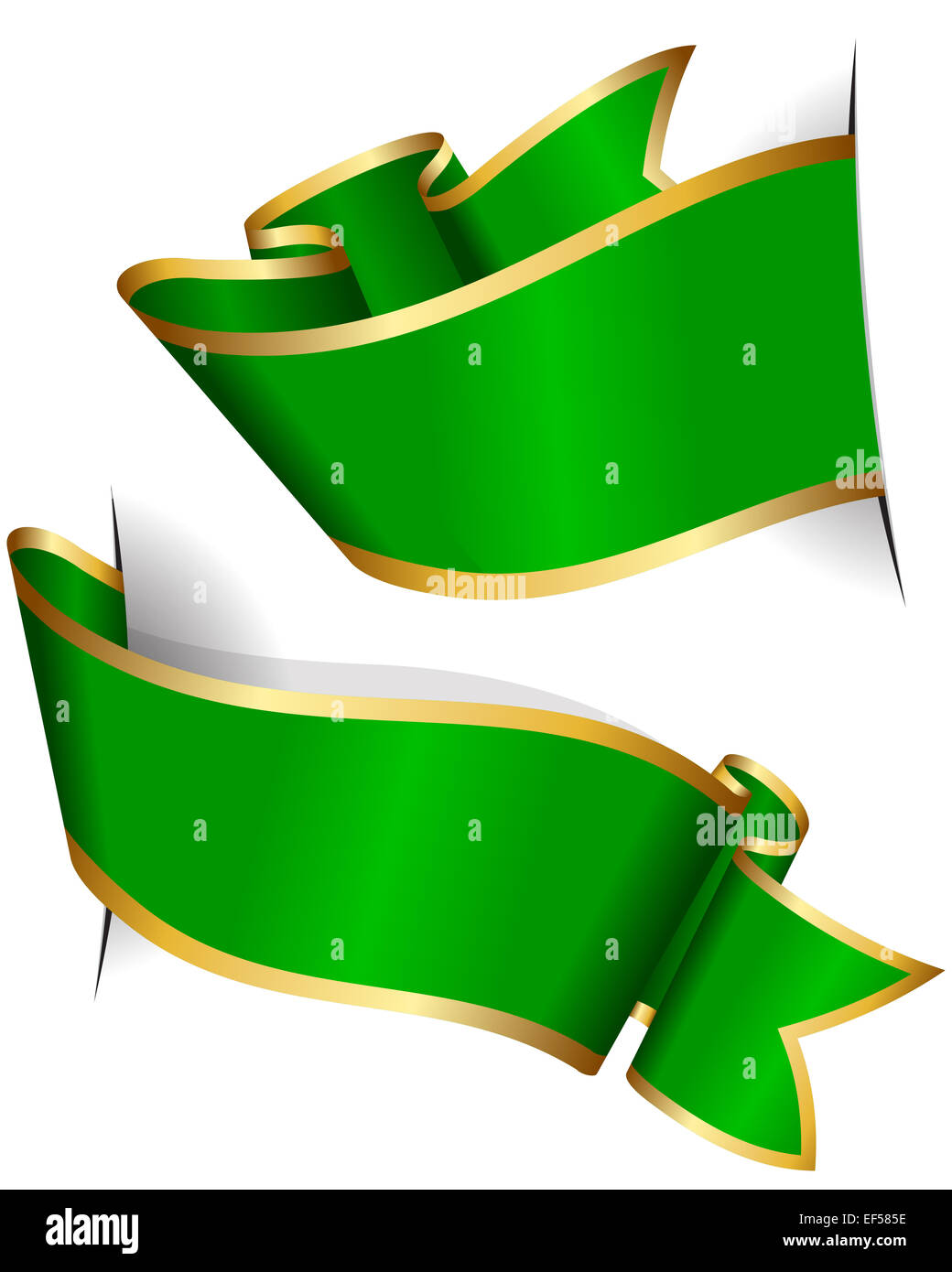 Green ribbon collection Stock Photo - Alamy