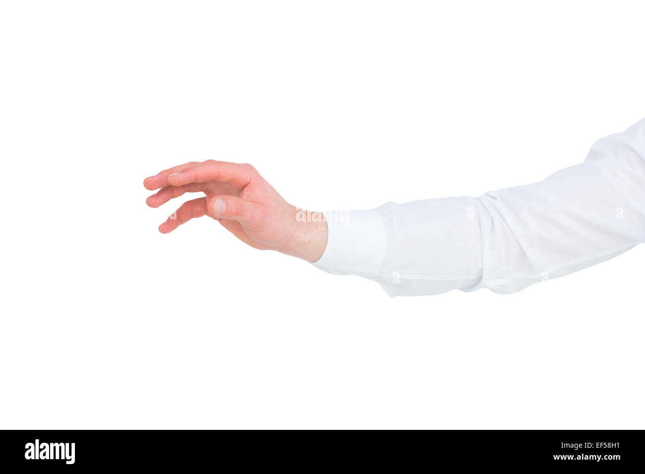 Businessman holding his hand out Stock Photo - Alamy