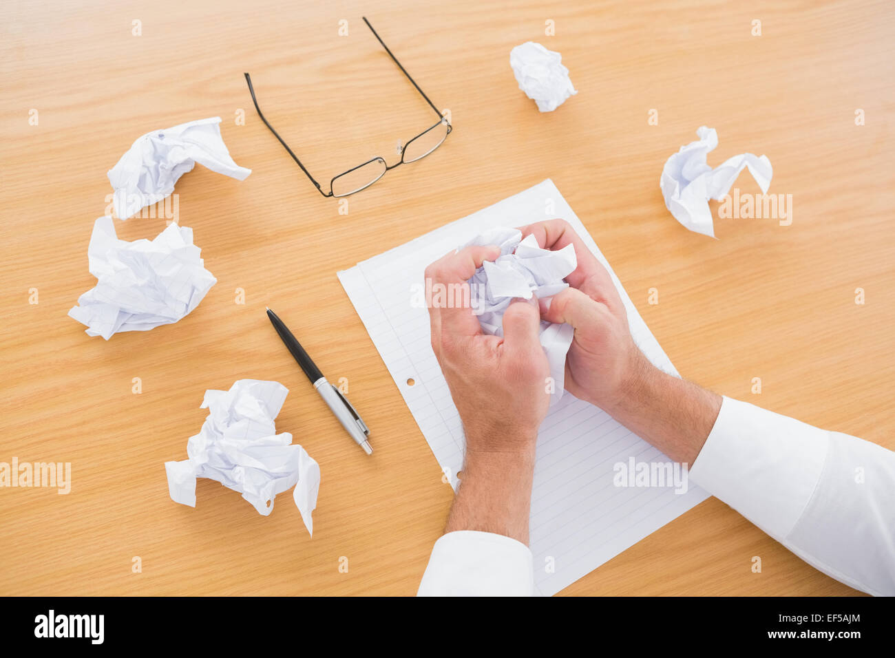 Businessman running out of ideas Stock Photo - Alamy