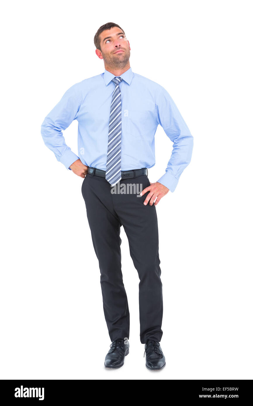 Businessman looking up Stock Photo - Alamy