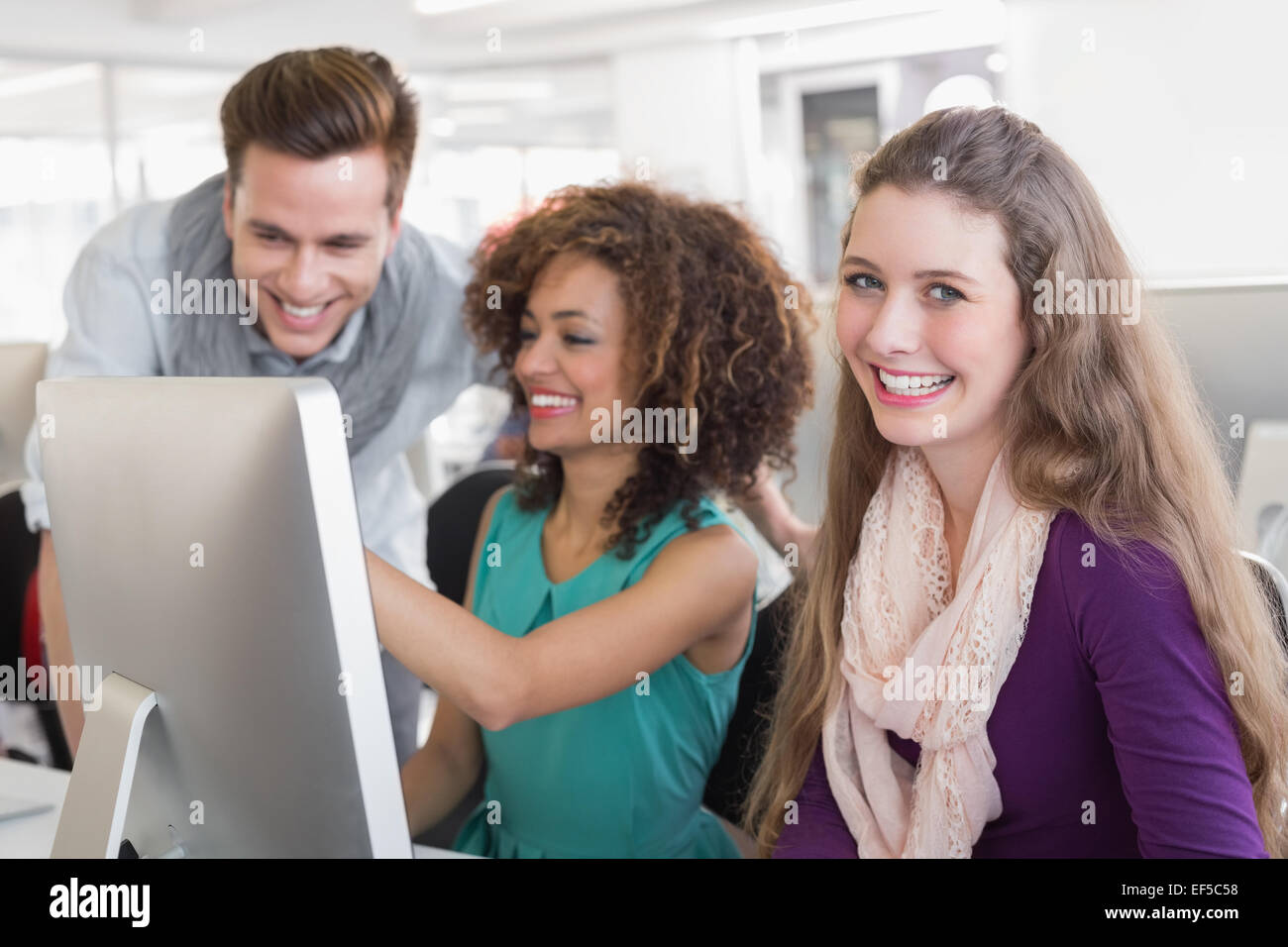 Students working in computer room Stock Photo - Alamy