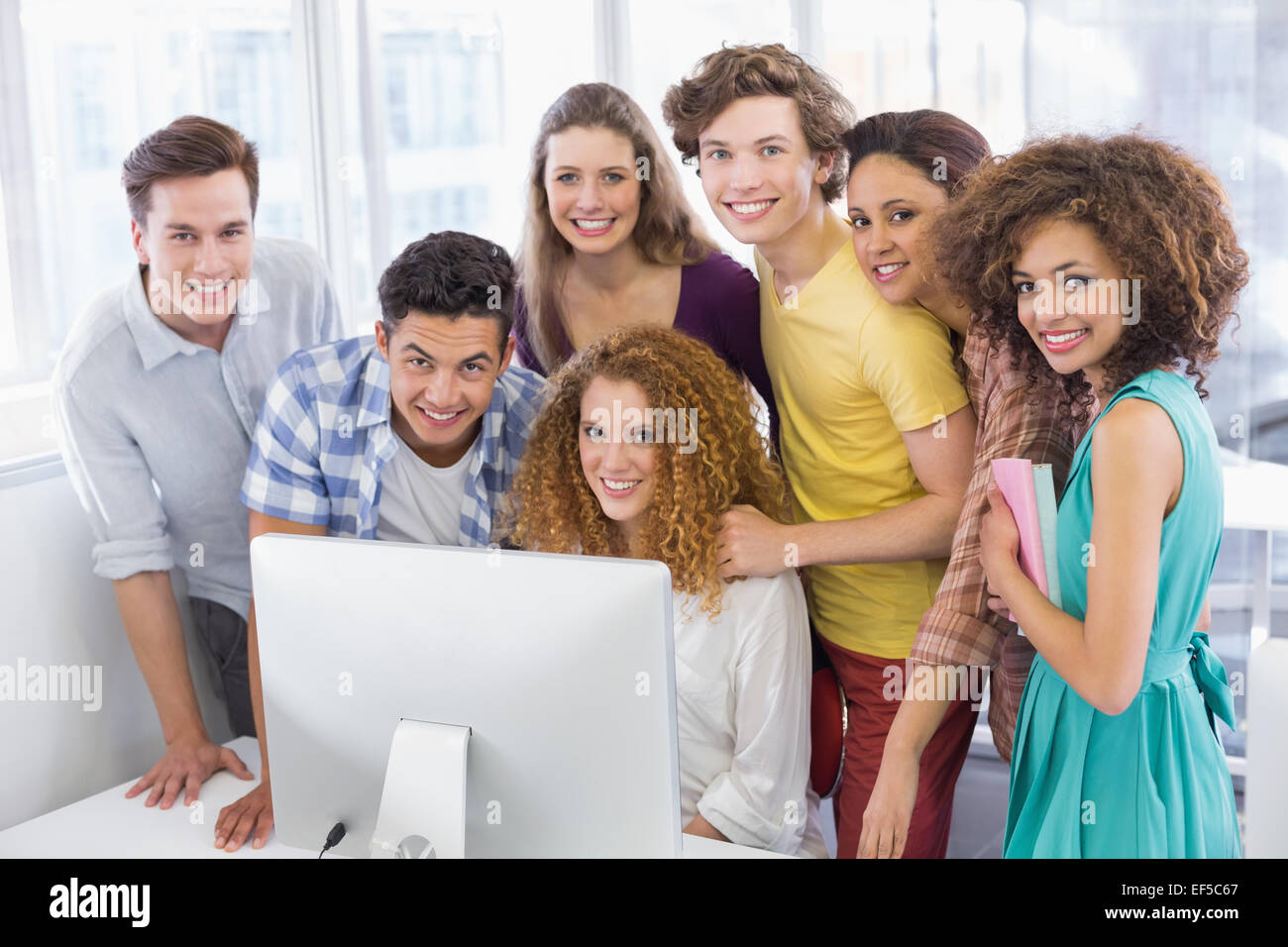 Students working in computer room Stock Photo - Alamy