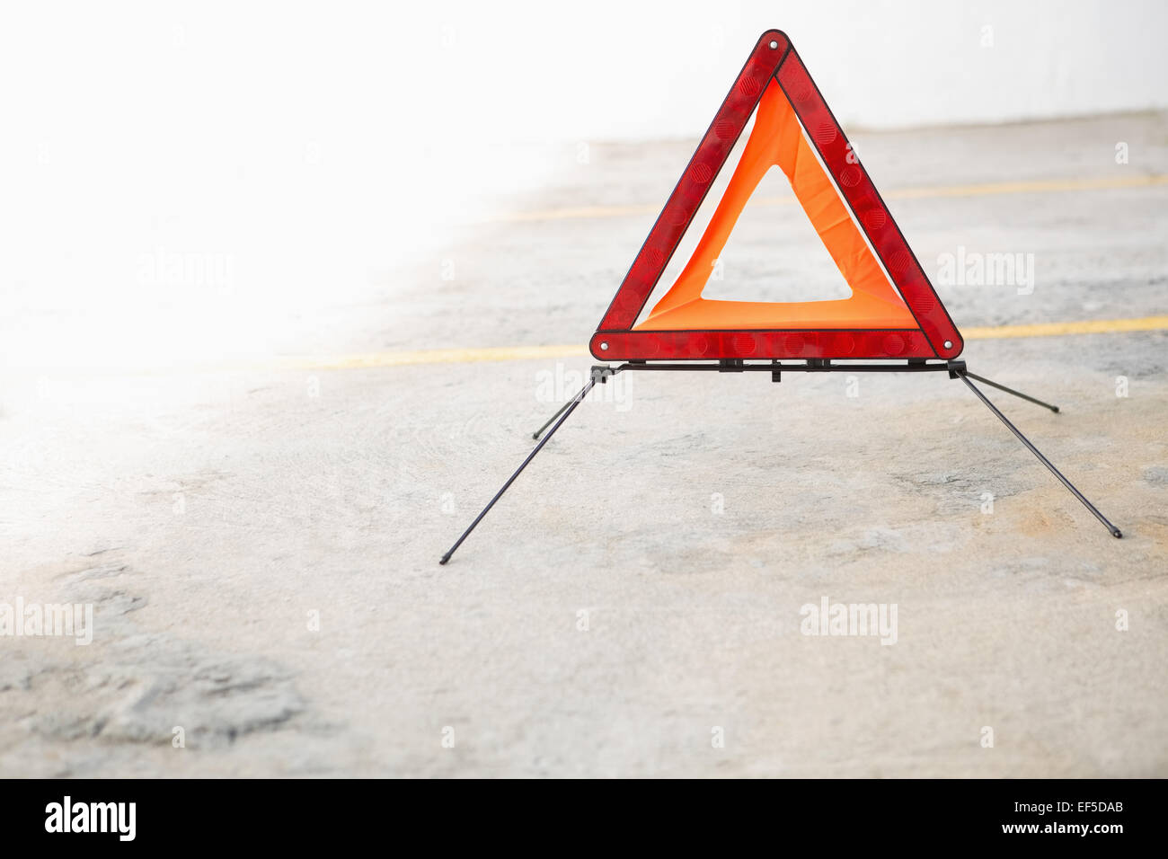 Close up on triangle warning sign Stock Photo - Alamy