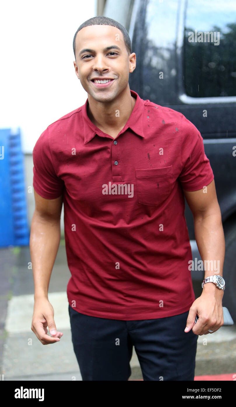 Marvin Humes outside the ITV studios Featuring: Rochelle and Marvin ...